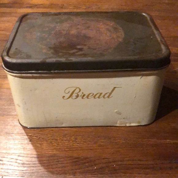 Kitchen | Vintage Metal Bread Box With Natural Rustic Patina Lid | Poshmark